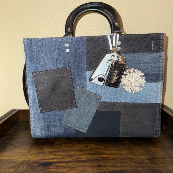 Coach | Bags | Coach Rogue 3 With Repurposed Denim Patchwork Clochette ...